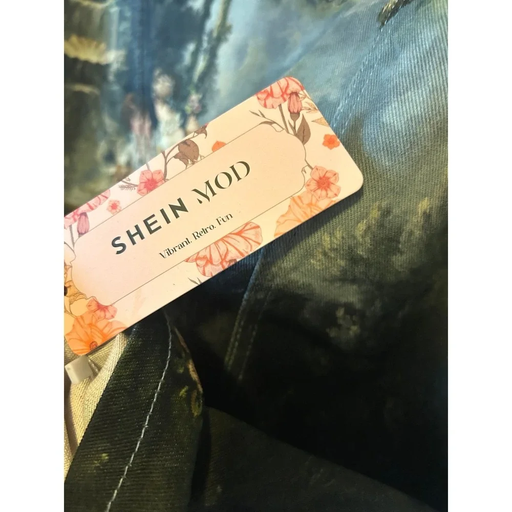 SHEIN | Dresses | Nwt Shein Art Print Mini Dress Strapless Bodycon ...